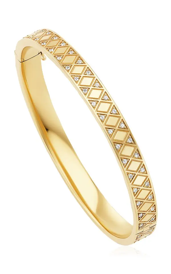 ORLY MARCEL 18k Yellow Tile Thin Bangle