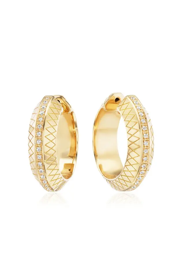 ORLY MARCEL 18k Yellow Mama Tile Hoops - Gold