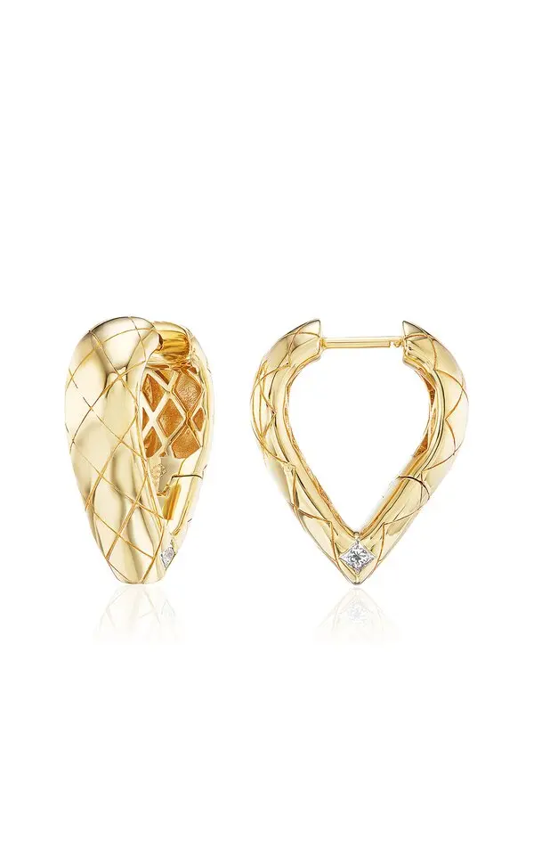 ORLY MARCEL 18k Yellow Mini Bliss Hoops With Diamonds - Gold