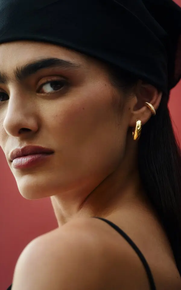 ORLY MARCEL 18k Yellow Diamond Mini Hoop Earrings