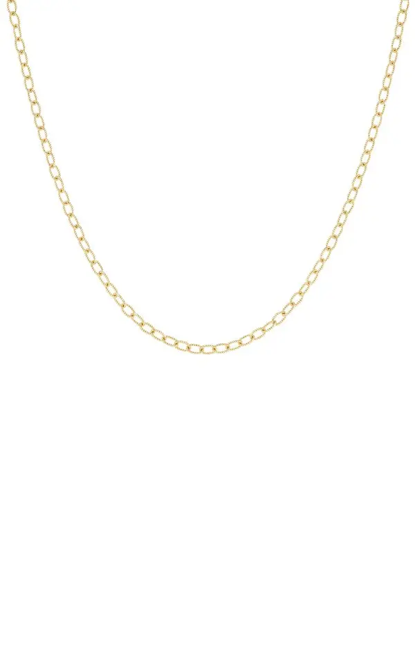 ORLY MARCEL 18k Yellow 18" 3mm Textured Oval Chain - Gold