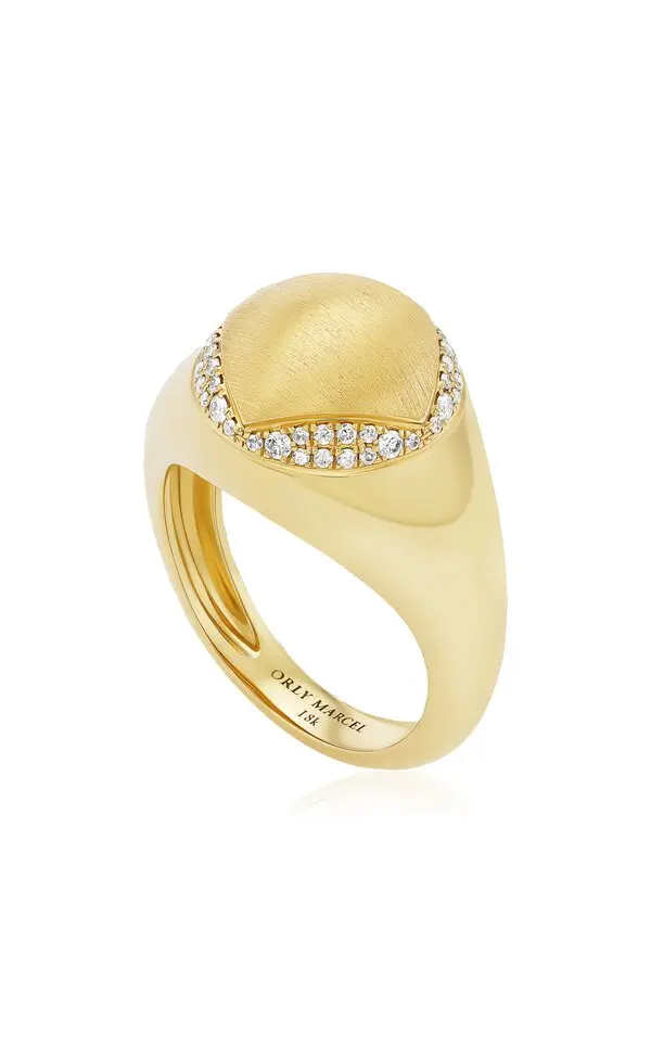 ORLY MARCEL 18k Yellow Dome Ring With Diamonds - Gold