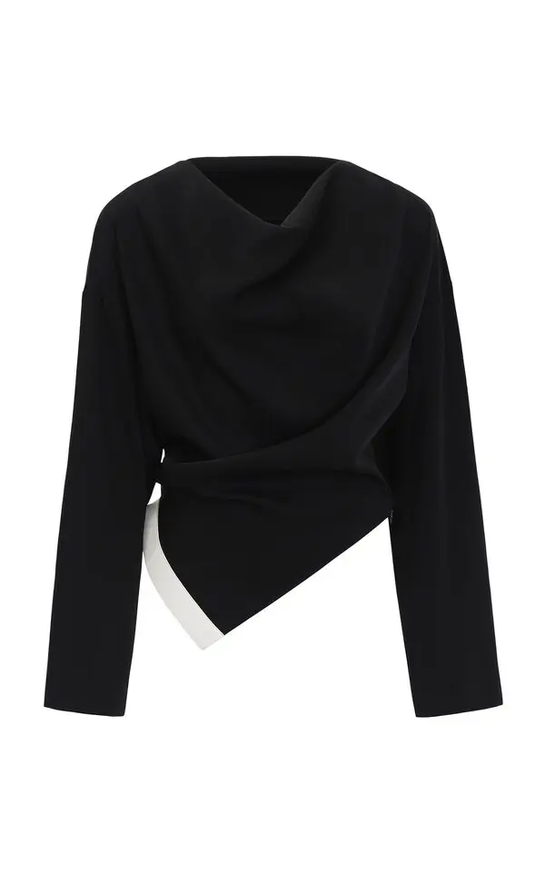 Source Unknown Amalia Draped Blouse - Black