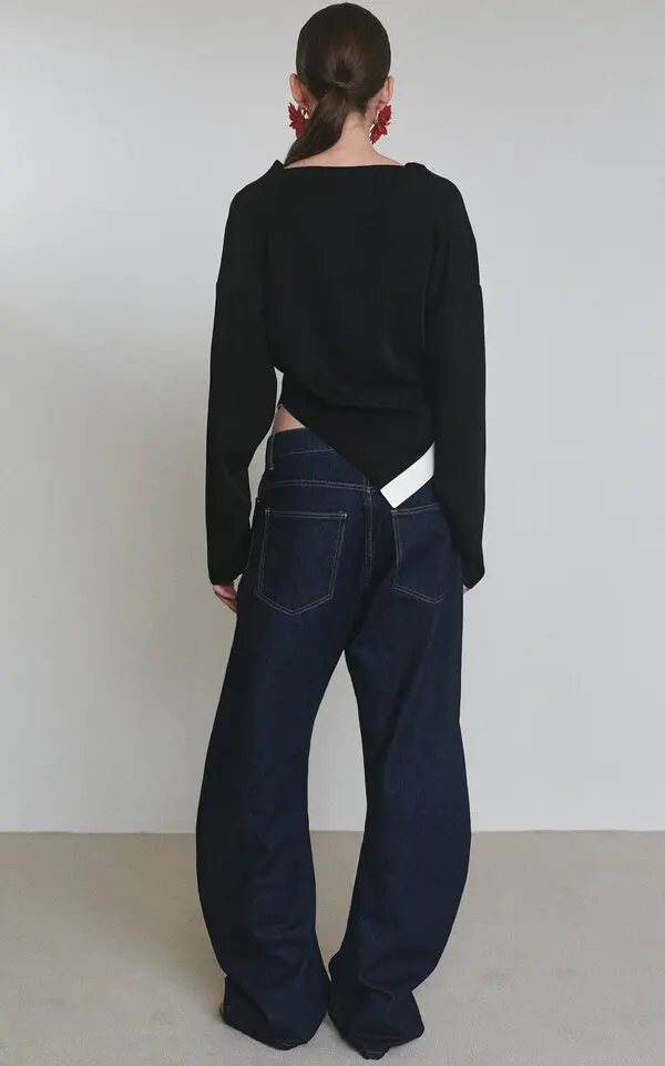 Source Unknown Amalia Draped Blouse - Black