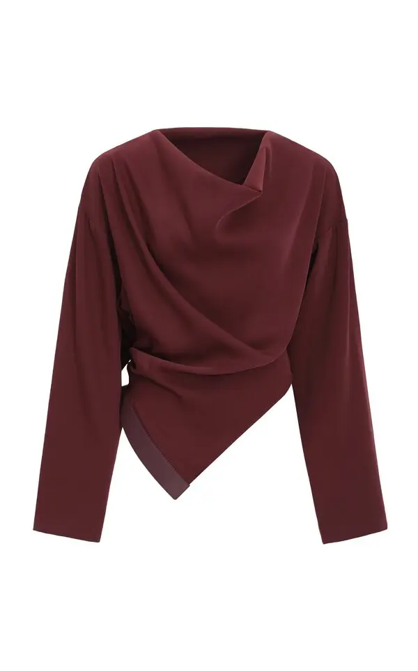 Source Unknown Amalia Draped Blouse - Burgundy