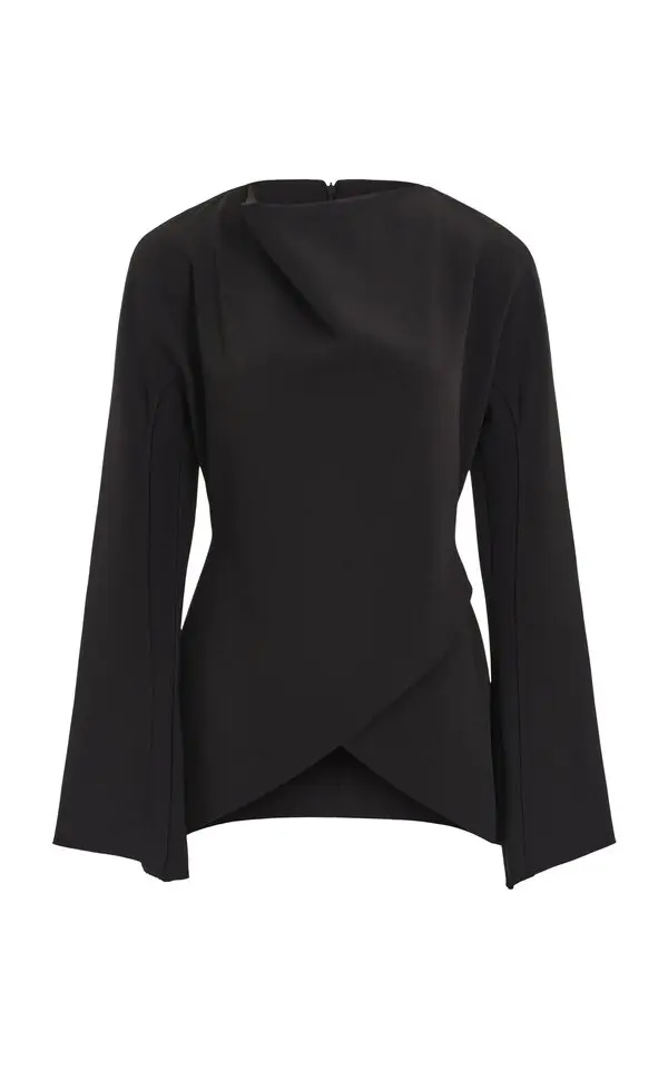 Source Unknown Solina Crepe Cowl-neck Top - Black