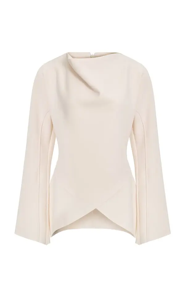 Source Unknown Solina Crepe Cowl-neck Top - White