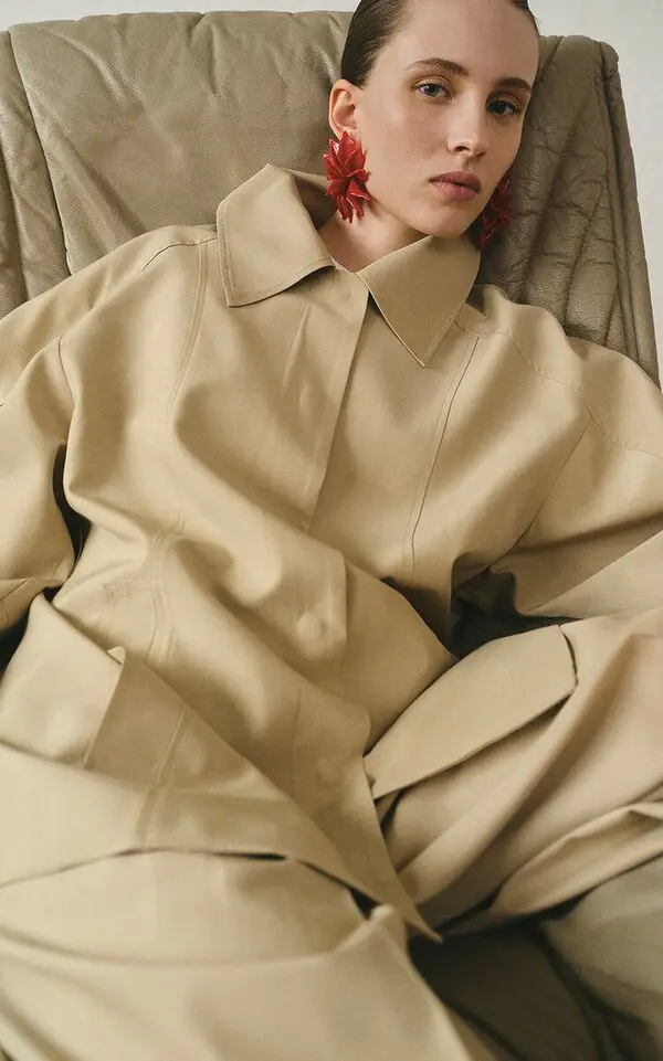 Source Unknown Roanna Button Cuff Straight Leg Trousers