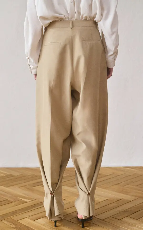 Source Unknown Roanna Button Cuff Straight Leg Trousers