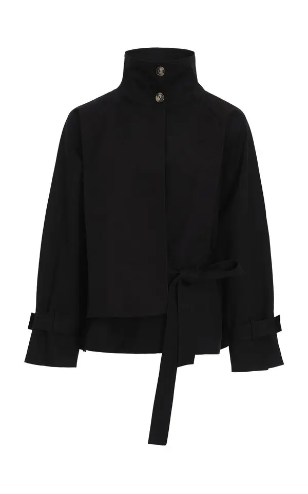 Source Unknown Esme Storm-back Cotton Gabardine Jacket - Black