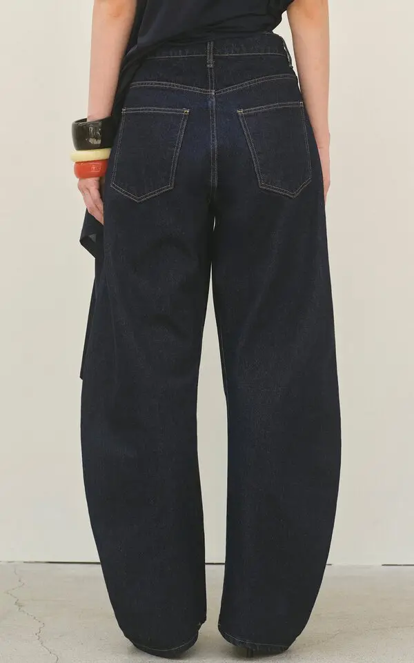 Source Unknown Elsy Barrel-leg Jeans - Navy