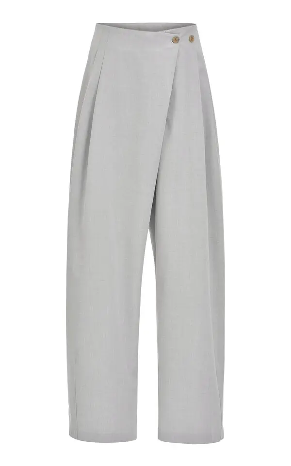 Source Unknown Navarra Overlap Waist Trousers - Light Grey