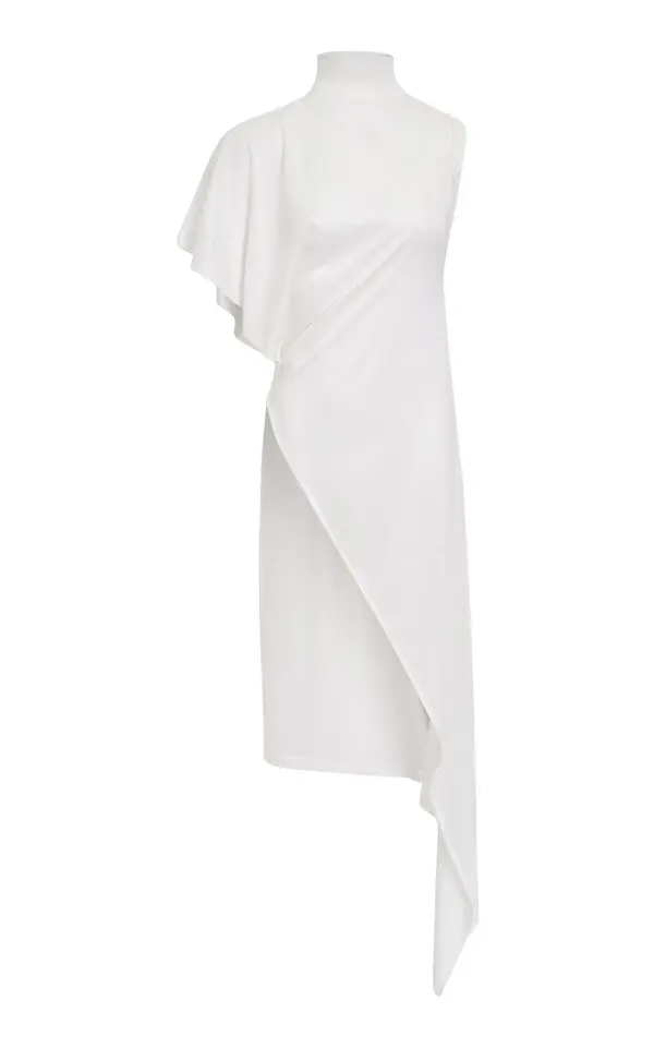Source Unknown Livia Asymmetric Draped Top - White