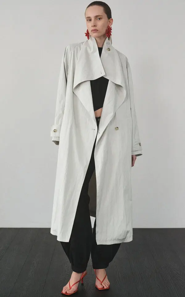 Source Unknown Cicero Funnel Neck Coat - Grey