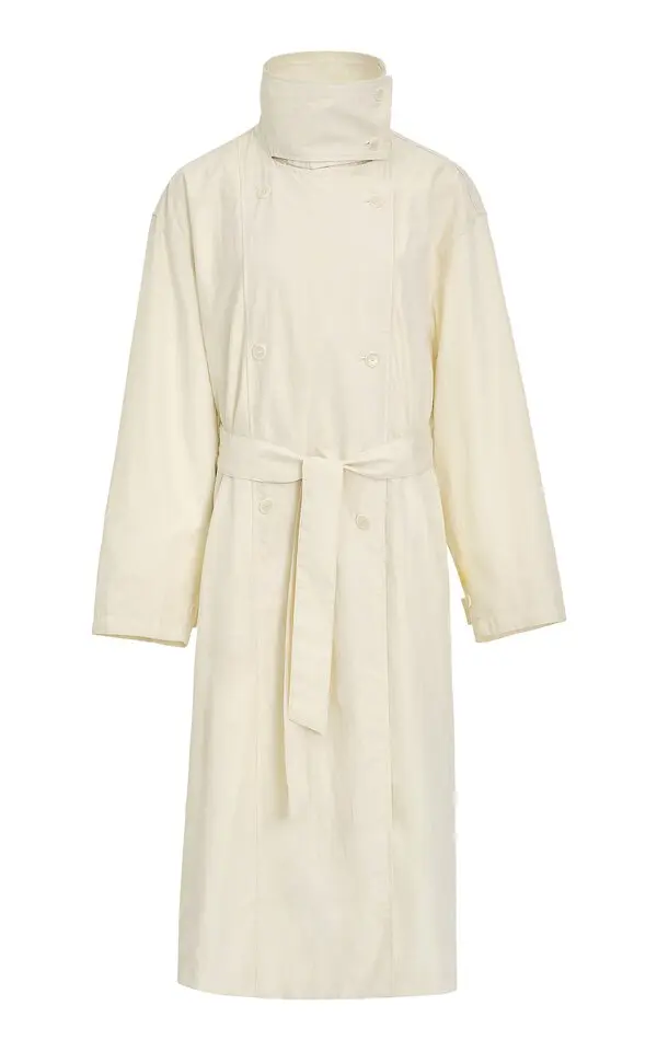 Source Unknown Helga Double Layer Cotton-blend Trench Coat - White