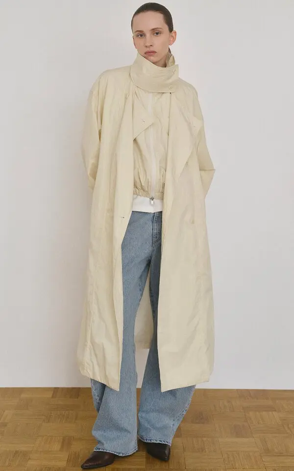 Source Unknown Helga Double Layer Cotton-blend Trench Coat - White