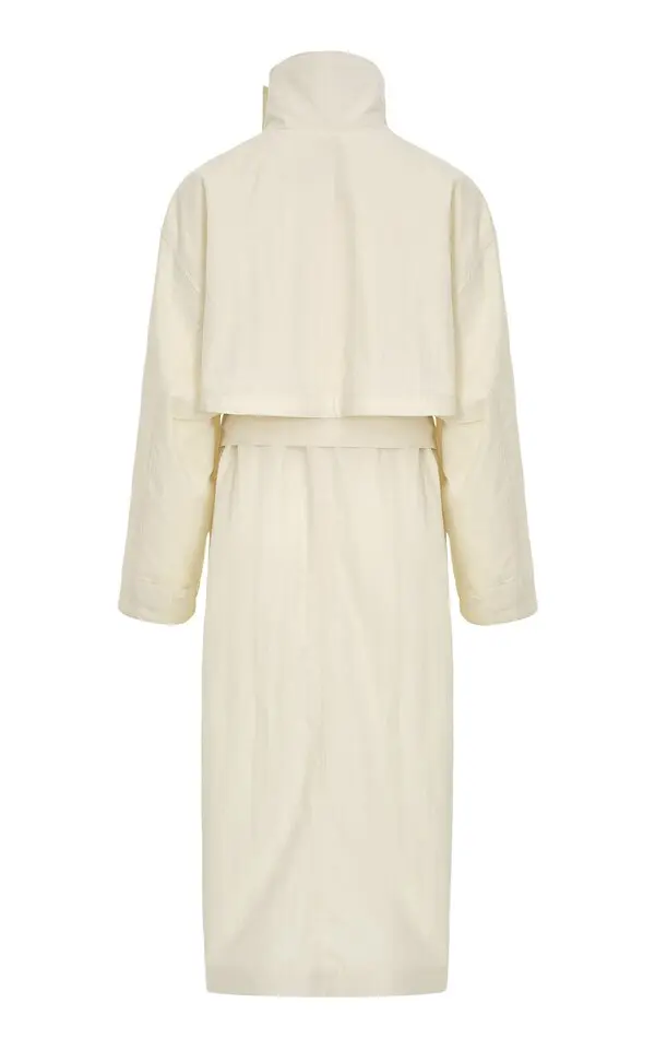 Source Unknown Helga Double Layer Cotton-blend Trench Coat - White