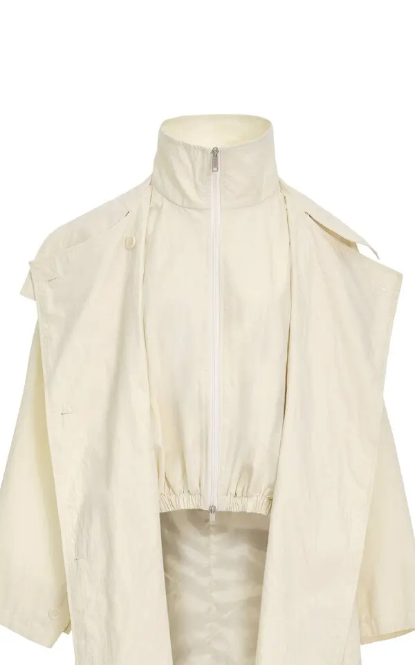 Source Unknown Helga Double Layer Cotton-blend Trench Coat - White
