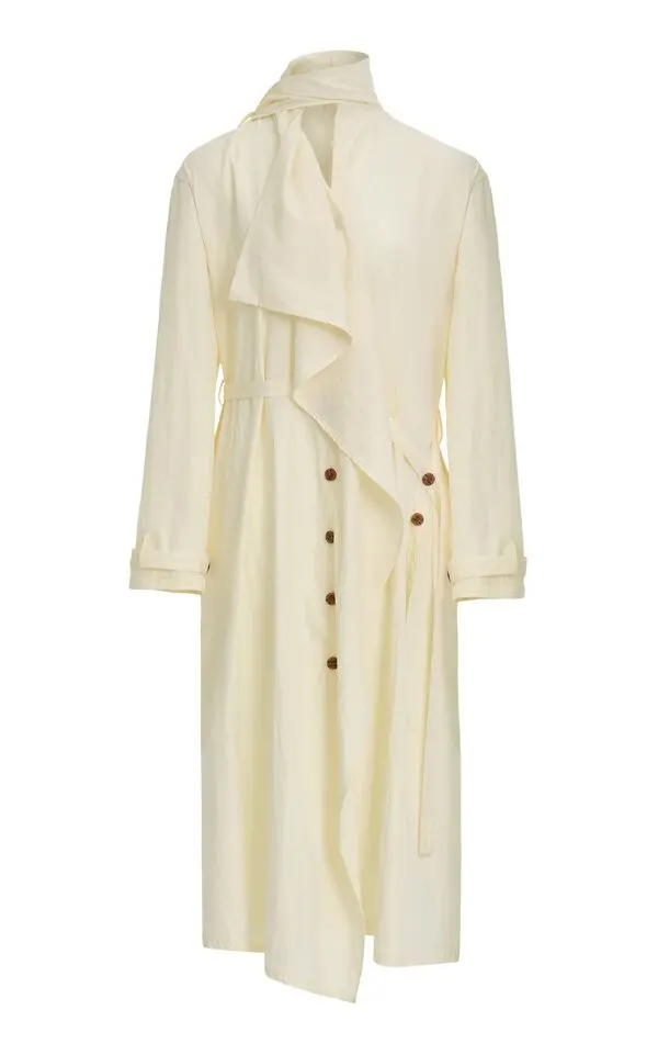 Source Unknown Nitra Scarf-lapel Coat - Yellow