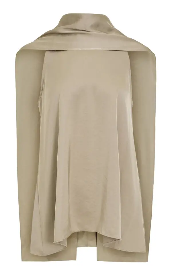 Source Unknown Onnea Scarf-detail Satin Top - Brown