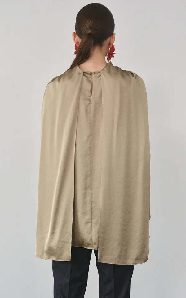 Source Unknown Onnea Scarf-detail Satin Top - Brown