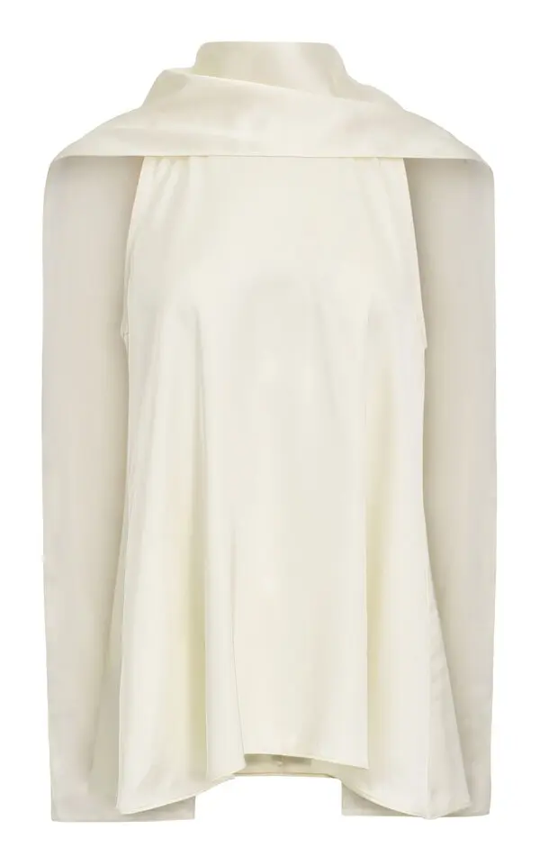 Source Unknown Onnea Scarf-detail Satin Top - White