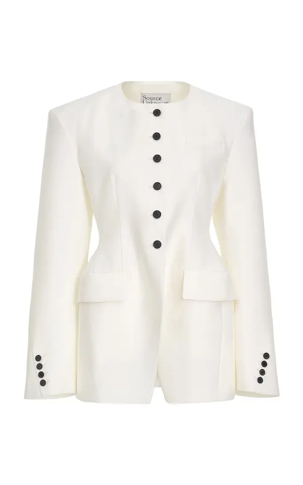 Source Unknown Adine Hourglass Blazer - White