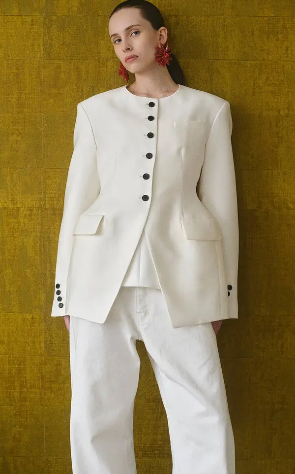 Source Unknown Adine Hourglass Blazer - White