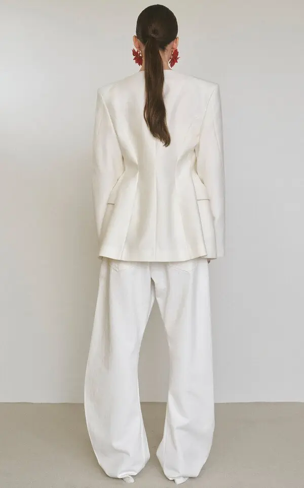 Source Unknown Adine Hourglass Blazer - White