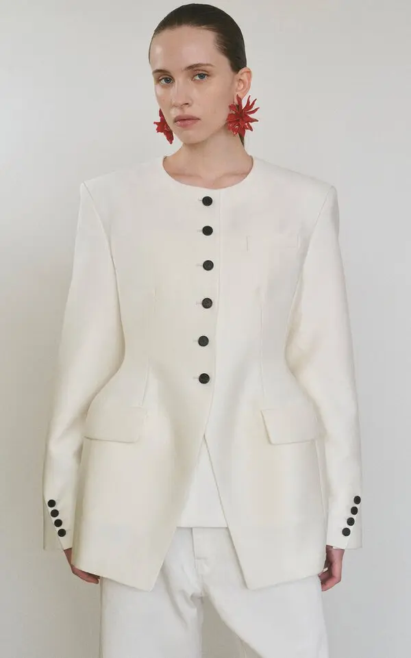 Source Unknown Adine Hourglass Blazer - White