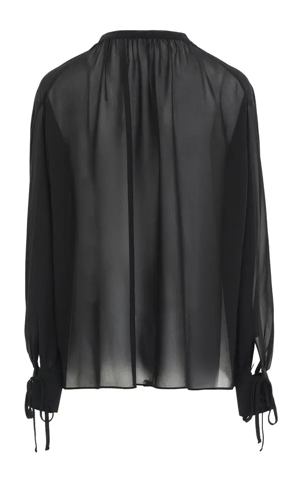 Source Unknown Veylin Chiffon Tie Cuff Blouse