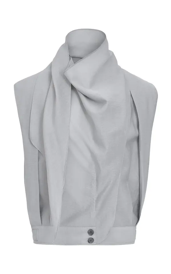 Source Unknown Paola Scarf-neck Top - Grey
