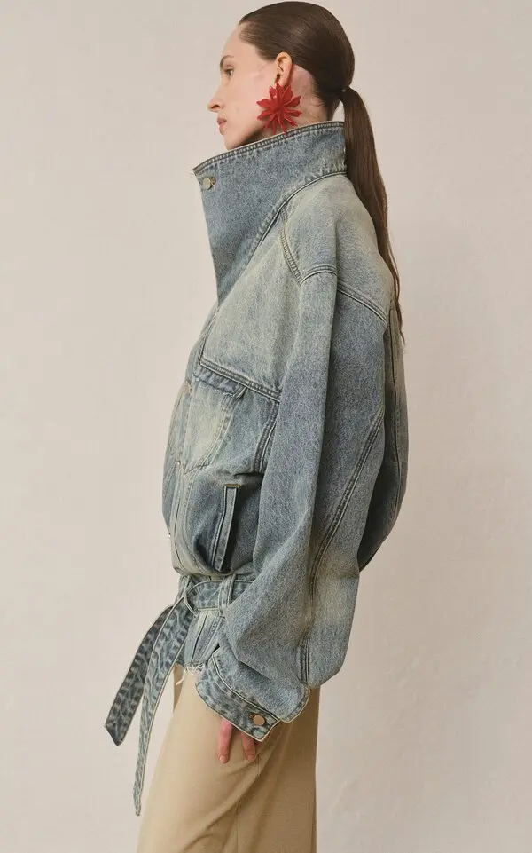 Source Unknown Zahara Denim Bomber Jacket