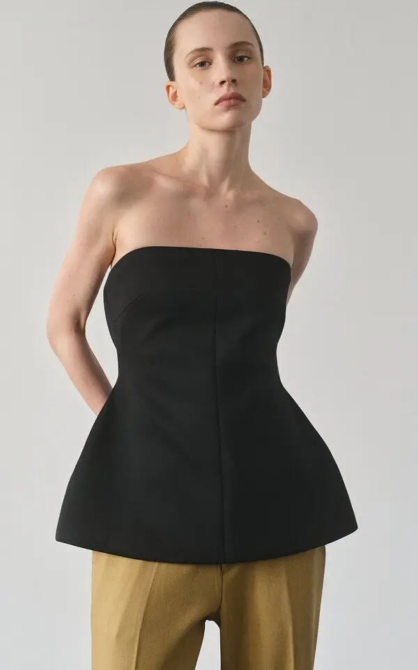 Source Unknown Rubik Peplum Top - Black