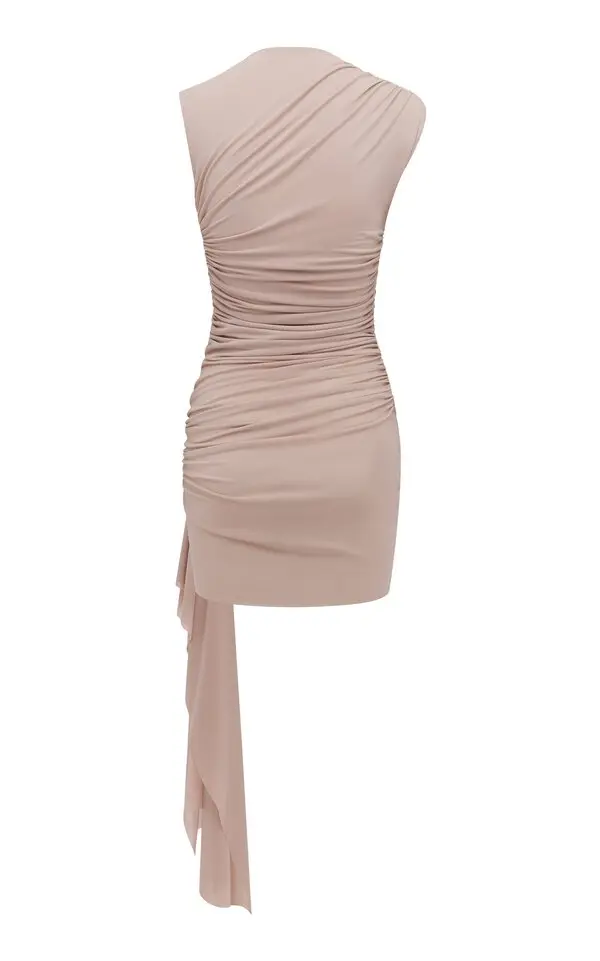 Alex Perry Sleeveless Draped Crepe Jersey Mini Dress