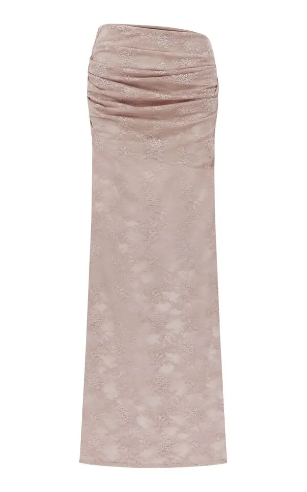 Alex Perry Asymmetric Sheer Stretch Lace Mini Skirt - Light Pink