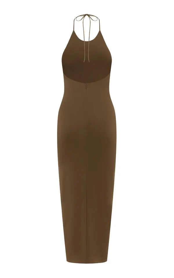 Alex Perry Halter Powermesh Maxi Dress
