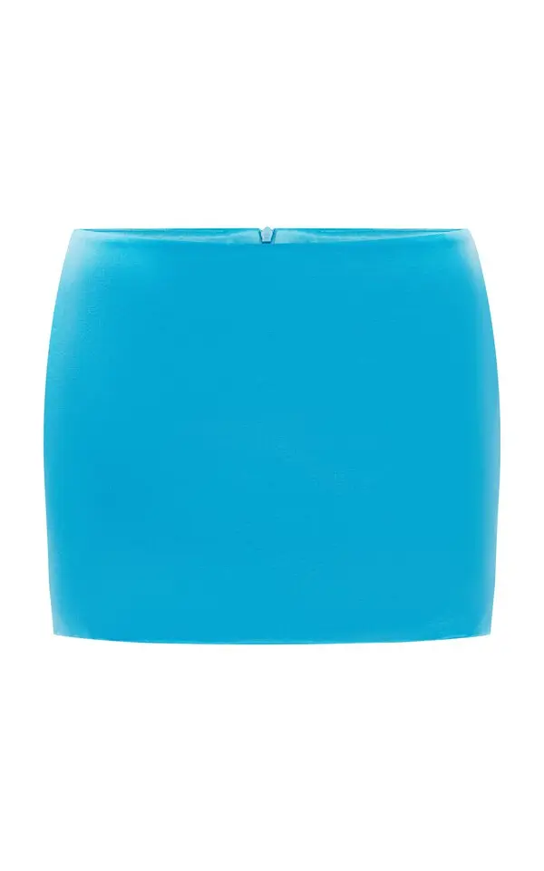 Alex Perry Low Rise Duchess Satin Mini Skirt - Blue