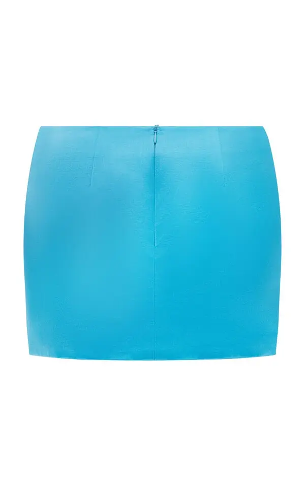 Alex Perry Duchess Satin Low Rise Mini Skirt