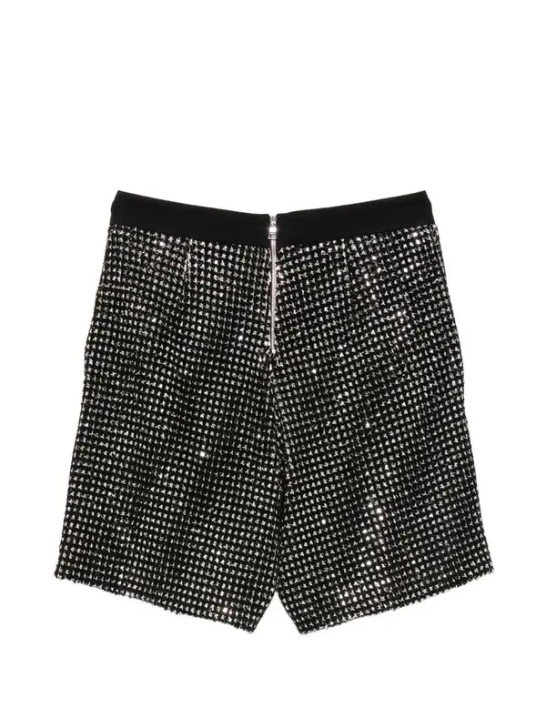 Balmain Sequin-embellished Logo-plaque Shorts