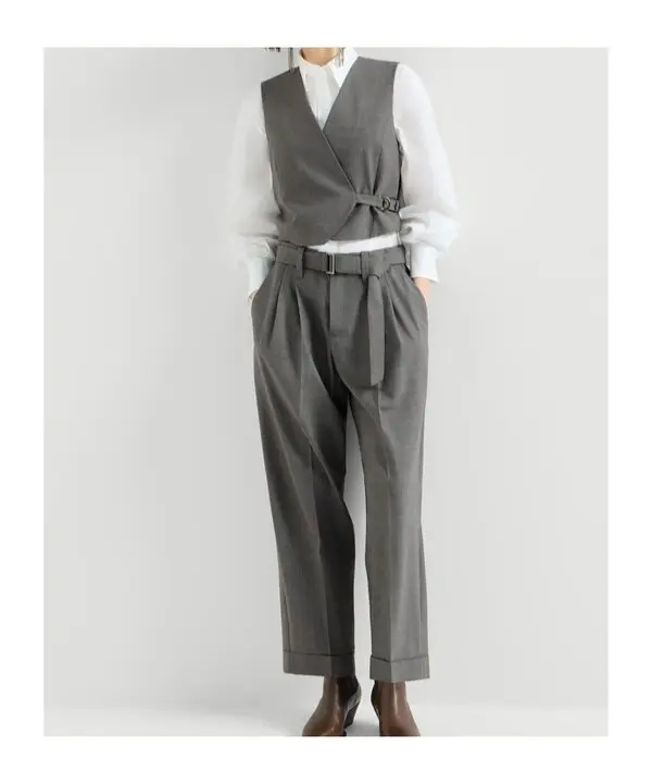 Brunello Cucinelli Tropical Wool Baggy Sartorial Trousers - Gray