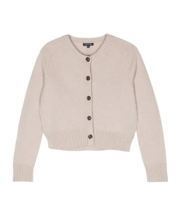 Soeur Crew-neck Cardigan - Nude