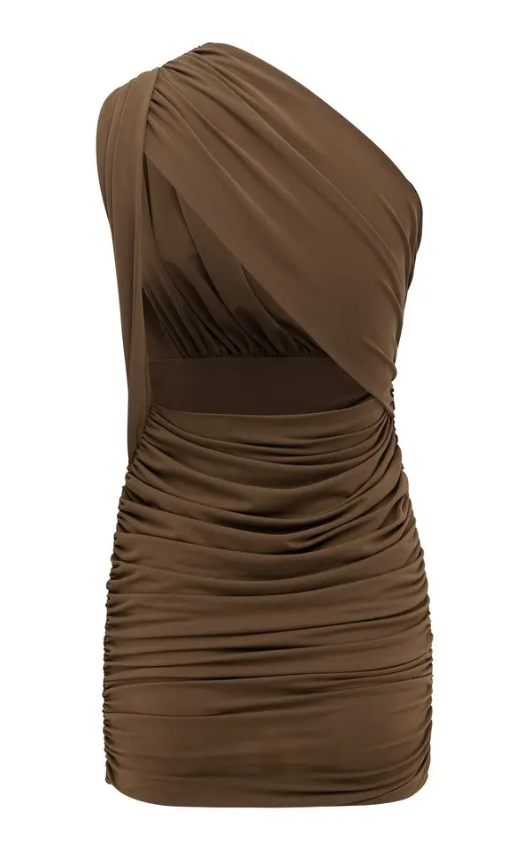 Alex Perry One Shoulder Crepe Jersey Mini Dress