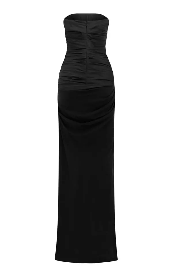 Alex Perry Strapless Tucked Column Maxi Dress