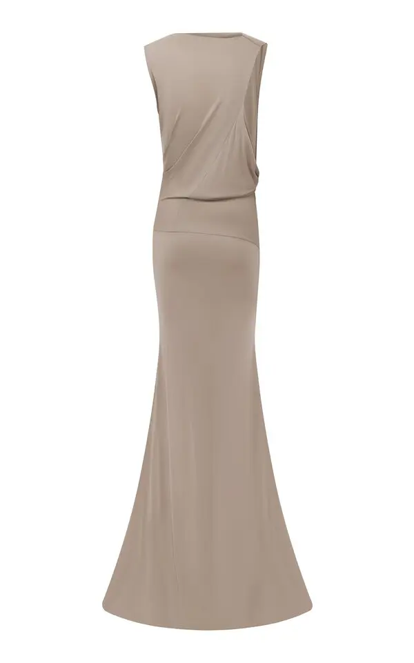Alex Perry Sleeveless Draped Dry Jersey Gown