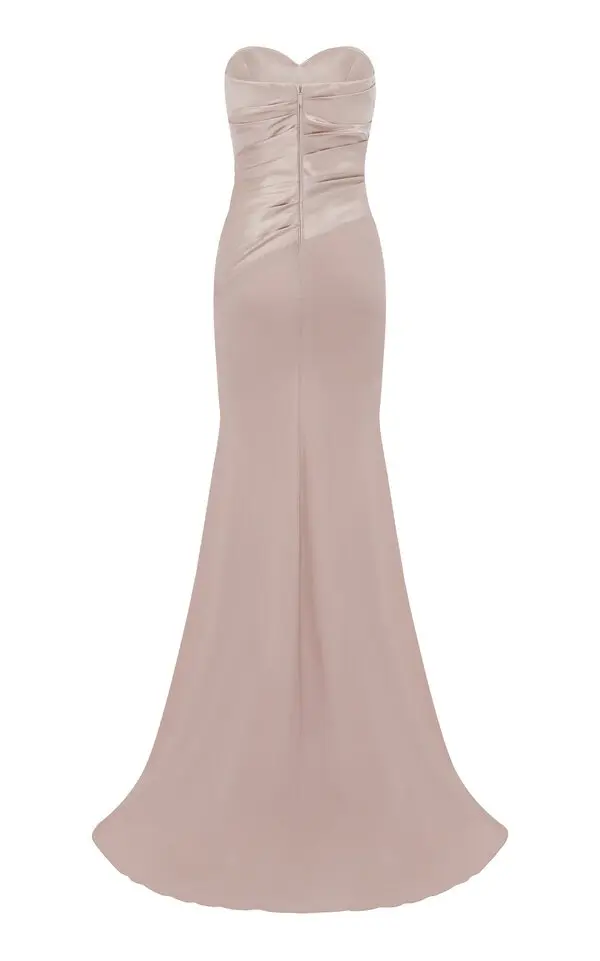 Alex Perry Sweetheart Draped Duchess Satin Georgette Gown