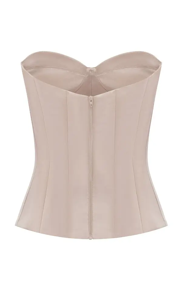 Alex Perry Strapless Cupped Duchess Satin Corset Top