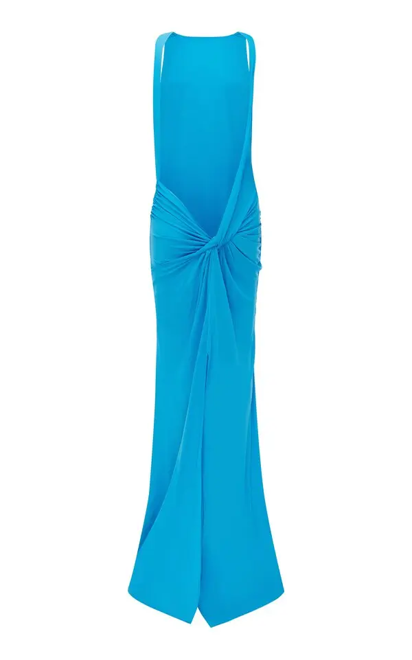 Alex Perry Open Back Draped Dry Jersey Gown