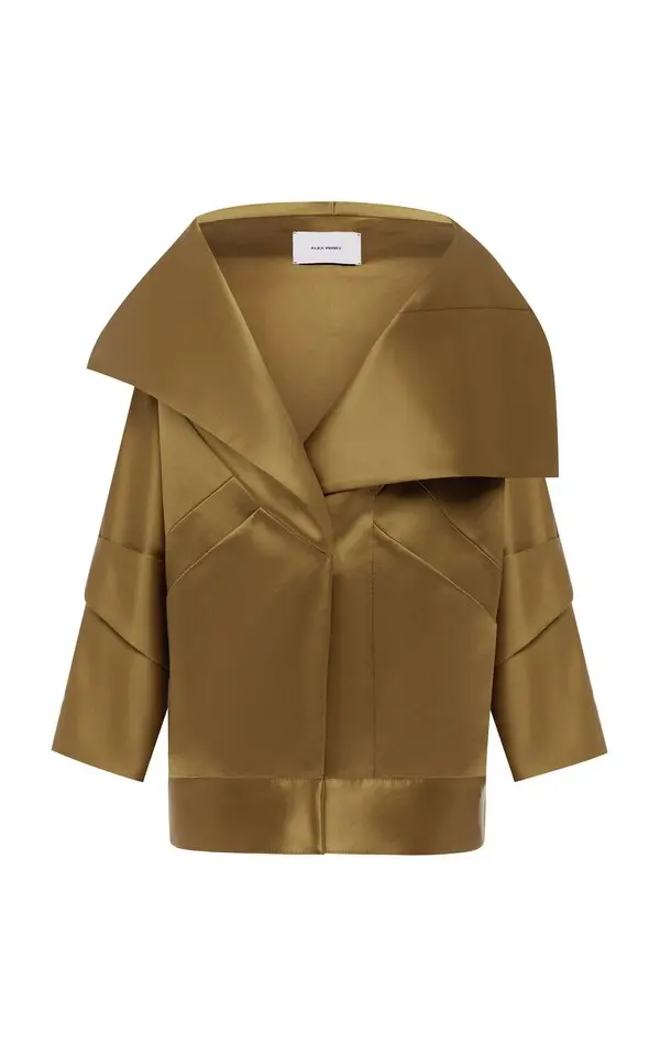 Alex Perry Wrapped Duchess Satin Jacket - Bronze