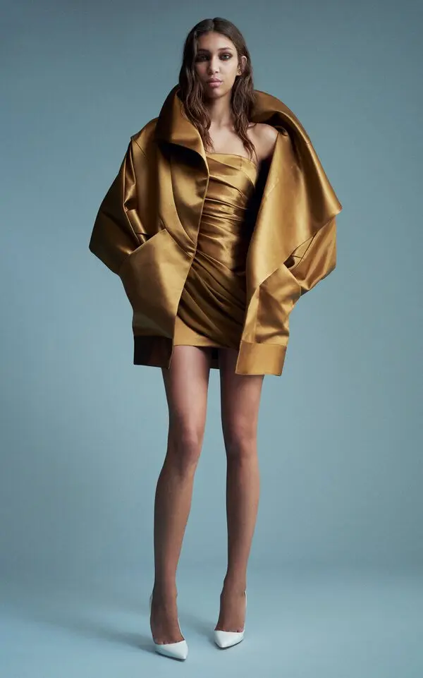 Alex Perry Wrapped Duchess Satin Jacket